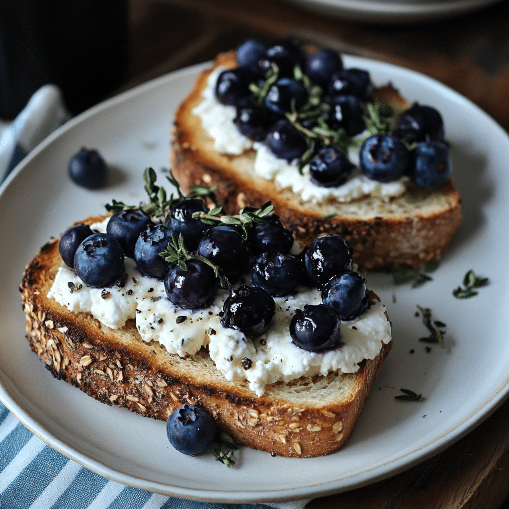 Balsamic Blueberry Goat Cheese Toast: A Gourmet Sweet & Savory Delight