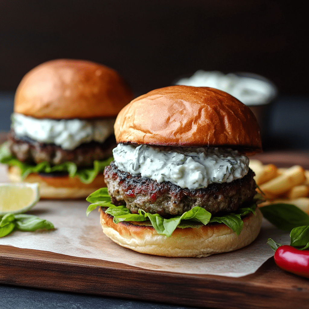 Greek Stuffed Feta Burgers with Tzatziki: A Mediterranean Masterpiece ...